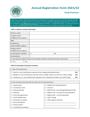 Fillable Online Annual Registration Form 202 - kyogle.nsw.gov.au Fax ...