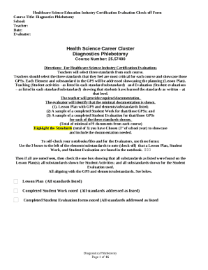HSE IC Check-off - DxPhlebotomy Doc Template | pdfFiller