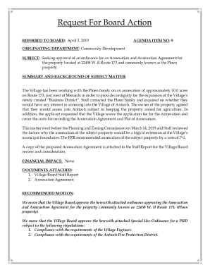 Fillable Online Request For Board Action - antioch.il.gov Fax Email ...