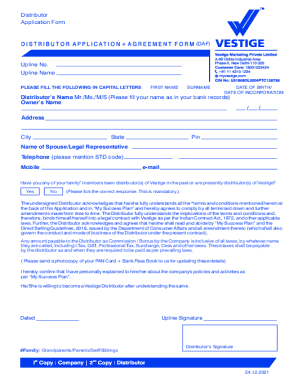 Fillable Online Distributor application form - 24-12.cdr Fax Email Print - pdfFiller
