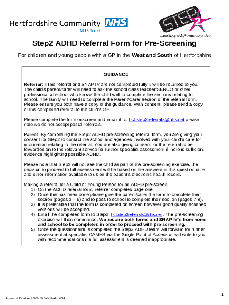 GUIDELINES FOR COMPLETING THE ACTU REFERRAL : CHILDREN ... Doc Template ...