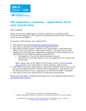 PSI signatory company Doc TemplatepdfFiller Doc Template | pdfFiller