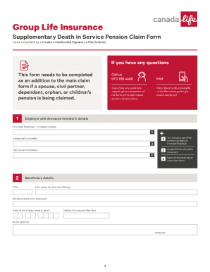 Fillable Online documents canadalife co Claim Form Group Life Assurance ...