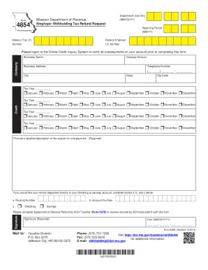 Fillable Online dor mo Form Missouri Department of Revenue (MM/DD/YY ...