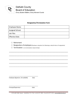 Fillable Online Resignation-Termination Form Fax Email Print - pdfFiller
