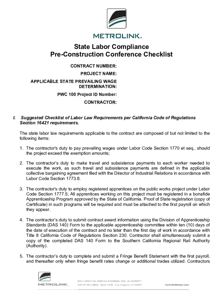 Fillable Online dot.ca.govprogramsconstructionLabor ComplianceCaltrans - California Department ...