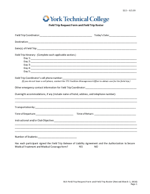 Fillable Online Field Trip Request Form - scsssd.org Fax Email Print - pdfFiller