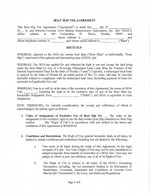 Fillable Online Boat Slip Lease Agreement - PDF TemplatesJotform Fax ...