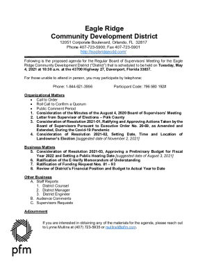 Fillable Online Eagle Ridge Community Development District - Overview ...