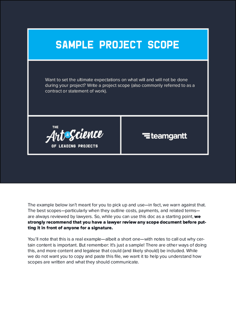 Fillable Online Scope Baseline, Project Scope Statement (Templates ...