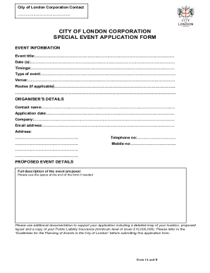 Fillable Online apps.london.cagenerateformdefaultCity of London - Special Event Request Form Fax ...