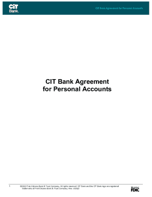 Fillable Online www.cit.comuploadedFilescitcomCIT Bank Agreement for ...