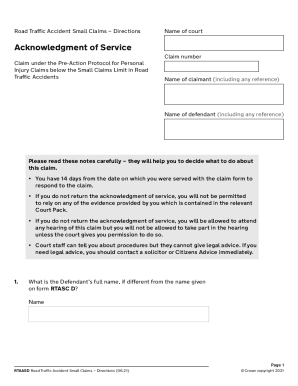 Fillable Online RTAASD - Acknowledgment of Service Fax Email Print ...