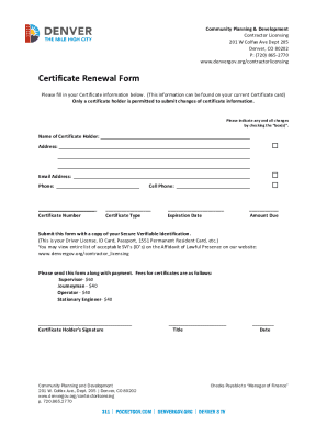 Fillable Online certificate renewal form Fax Email Print - pdfFiller