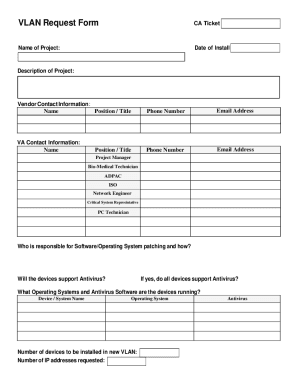 Fillable Online VLAN Request Form Fax Email Print - pdfFiller