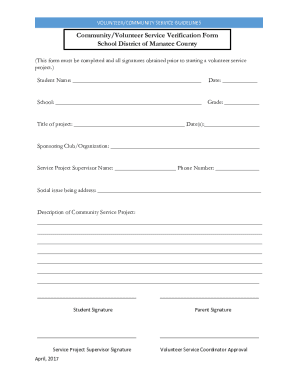 Fillable Online Volunteer Verification: Fillable, Printable & Blank PDF ...