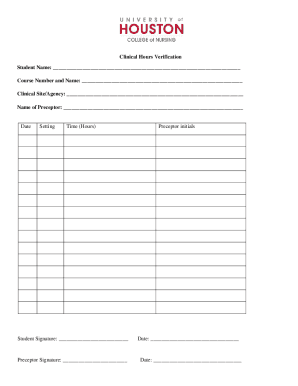 Fillable Online Degree and Clinical Hour Verification Form Fax Email ...