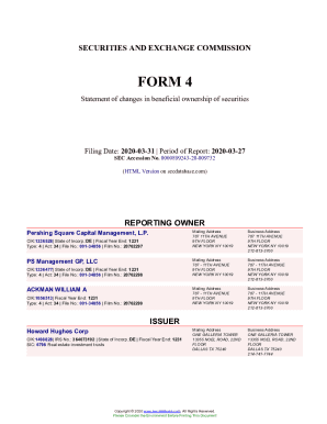 Fillable Online Pershing Square Capital Management, L.P. Form 4 Filed ...