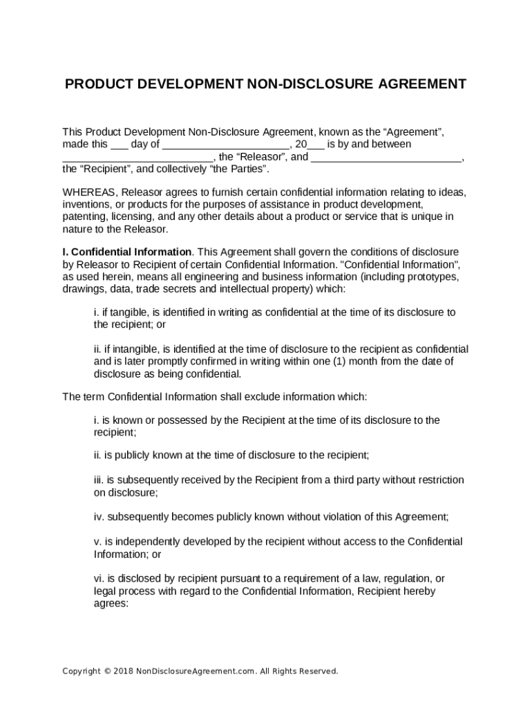 Non-Disclosure Agreement (NDA)Confidentiality - es Doc Template | pdfFiller