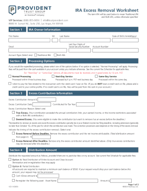 Fillable Online 123 - IRA Excess Removal Worksheet Fax Email Print ...
