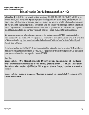 Fillable Online CMS-20054 Infection Prevention Control and Immunization ...