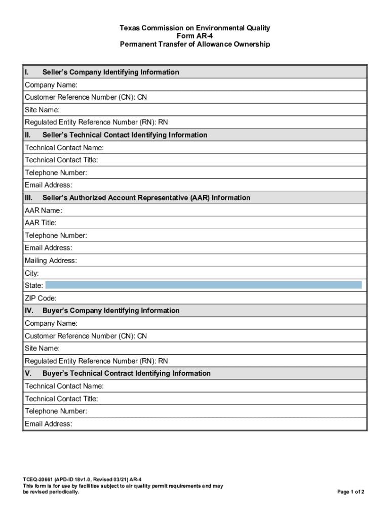 Fillable Online TCEQ - Form 10428 - ECT-4 Application for Permanent ...