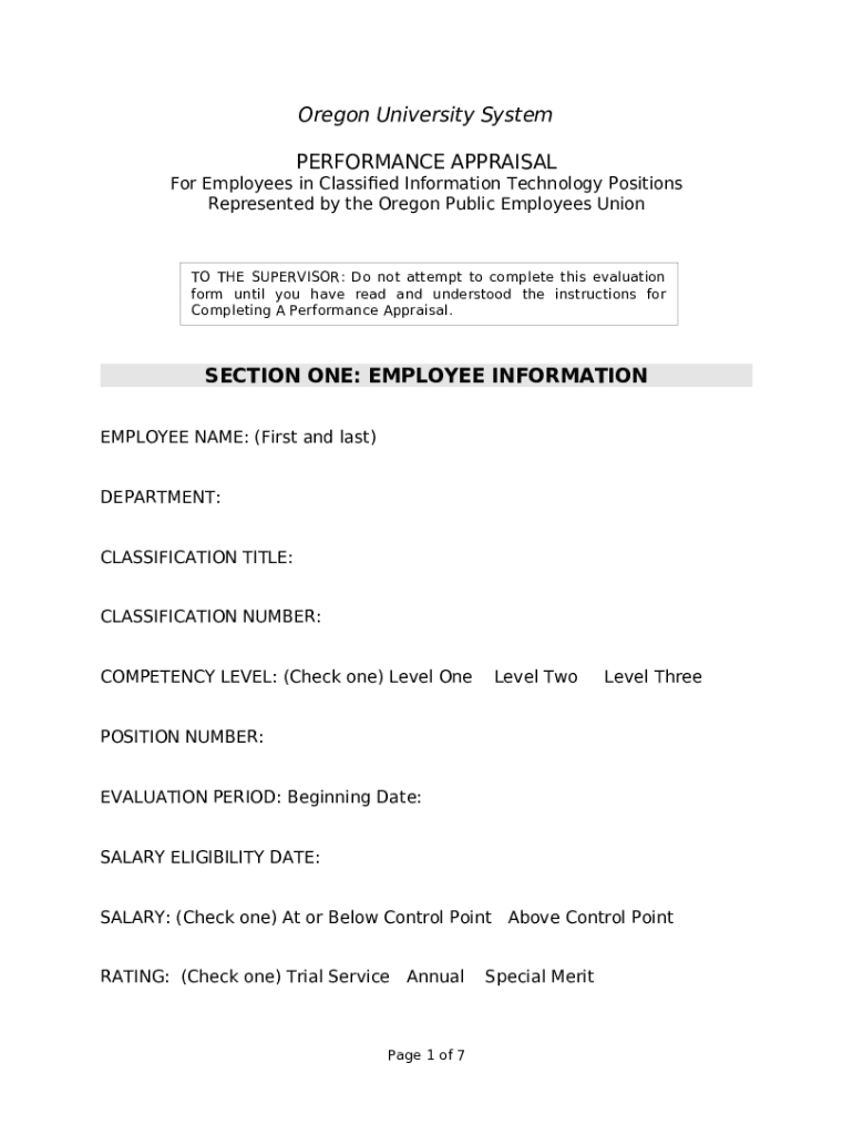 hr.uoregon.edubookexportClassified Perance Appraisal (IT) Doc Template | pdfFiller