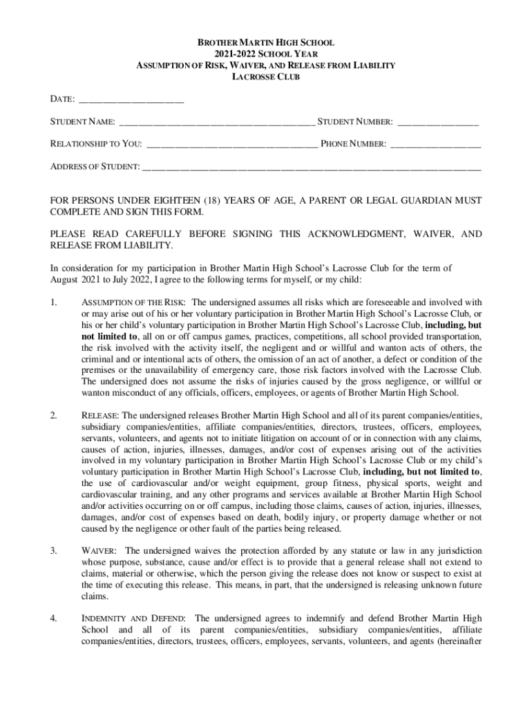 Fillable Online ASSUMPTION OF RISK, WAIVER AND RELEASE OF LIABILITY READ THIS WAIVER ... Fax ...