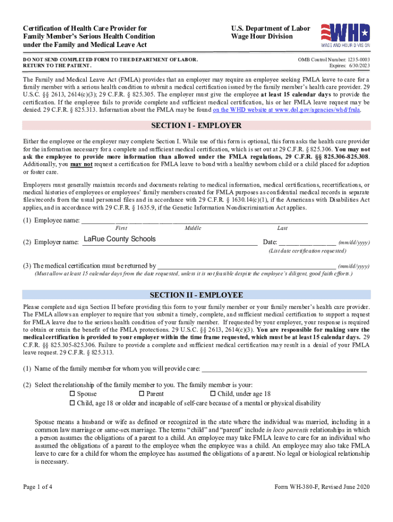 Fillable Online larue kyschools Serious Injury or Illness of Covered ...