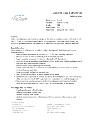 Fillable Online jobdescriptionsandduties.comsample-jobControl Board ...