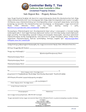 Fillable Online sco ca fill.ioSafe-Deposit-Box-Property-Release ...