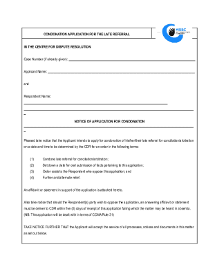 Fillable Online Condonation-Application-form.docx Fax Email Print ...