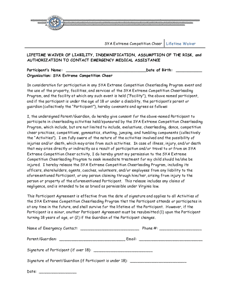 Fillable Online waiver of liability, indemnification, assumption of the ... Fax Email Print ...