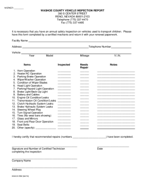 Fillable Online www.washoecounty.govhsafilesWASHOE COUNTY VEHICLE ...