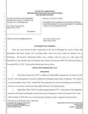 Fillable Online dfi wa Roger Henry Tilton and FullTilton Ventures LLC ...