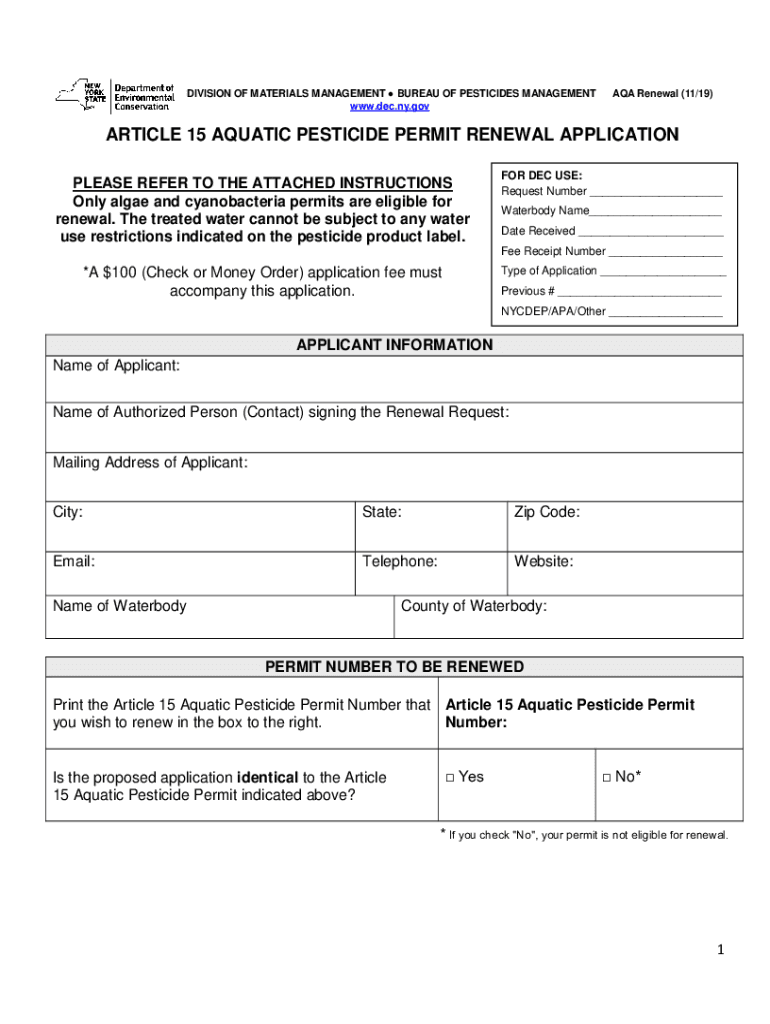 Fillable Online www.dec.ny.govchemical8528Pesticide Product Registration - New York State ...