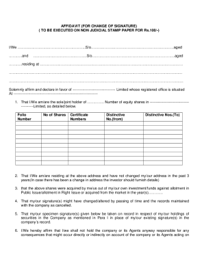 Fillable Online Affidavit (For Change Of Signature - TSR Darashaw ...