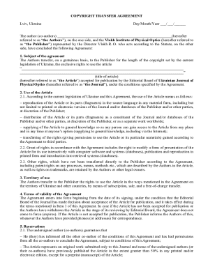 Fillable Online ifo lviv Copyright transfer agreement ...
