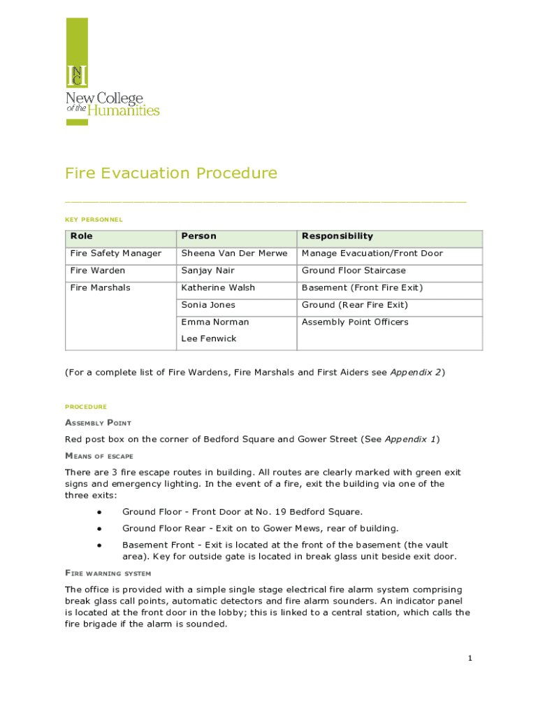 Fillable Online advancedct.comfire-safety-procedures-for-the4 Key ...