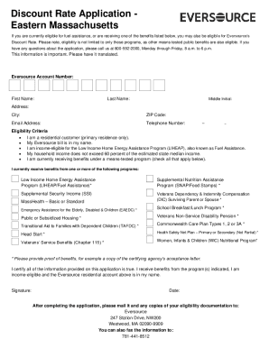 Fillable Online Discount Rate Application - Massachusetts - National ...