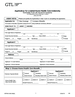 Fillable Online GTL - Guarantee Trust Life Insurance CompanyFile a ...