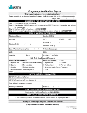 Fillable Online www.signnow.com23907-pregnancy-report-formPregnancy ...
