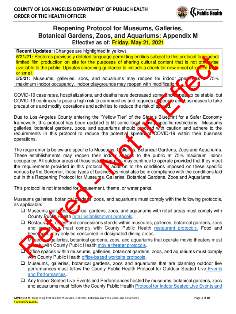 Fillable Online Reopening Protocol for Museums, Galleries, Botanical Gardens ... Fax Email Print ...