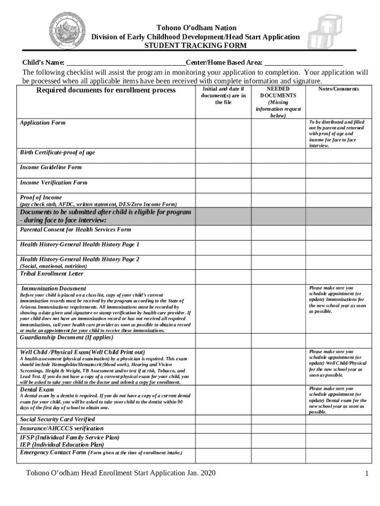 Early Childhood Head Start Program - Tohono O'odham Nation Doc Template ...