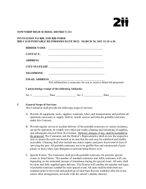 Fillable Online adc d211 adc.d211.orgcmslibTOWNSHIP HIGH SCHOOL DISTRICT 211 INVITATION TO BID ...