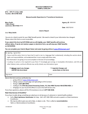 Fillable Online eohhs.ehs.state.ma.usDTAPolicyOnlineBEACON NOTICE/FORM ...