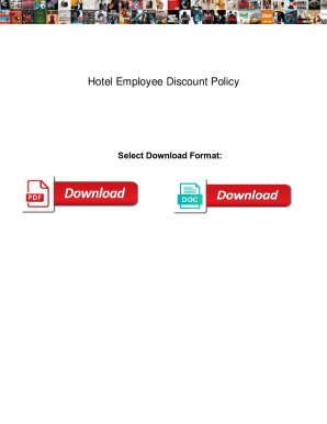 Fillable Online Hotel Employee Discount Policy. Hotel Employee Discount ...