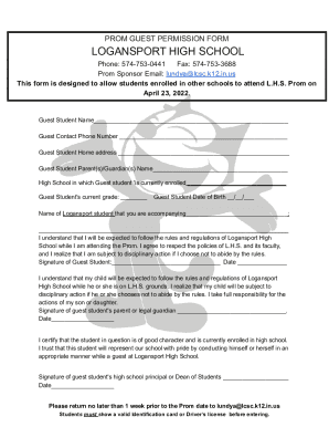 Fillable Online www.solonschools.orgcmslibProm Guest Authorization Form ...