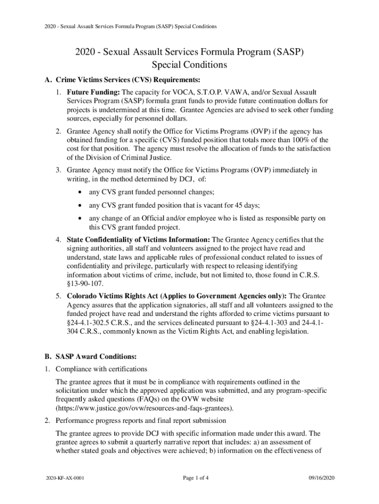 Fillable Online Sexual Assault Services Program (SASP) and Sexual ...
