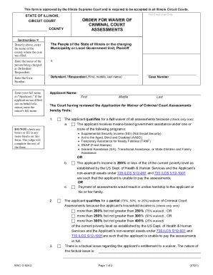 Fillable Online Illinois Standardized Forms - Approved - Order for ...